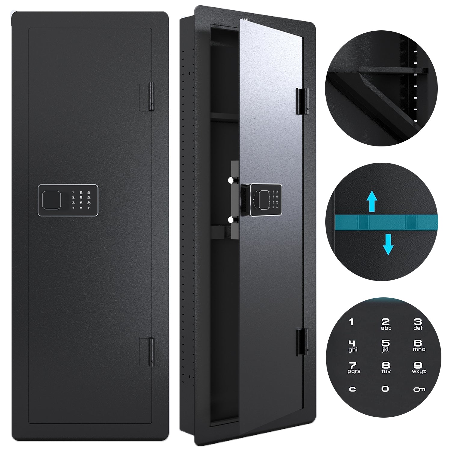 M/45" Tall Wall Safe, Hidden Wall Safes Between the Studs for Home Sho ...