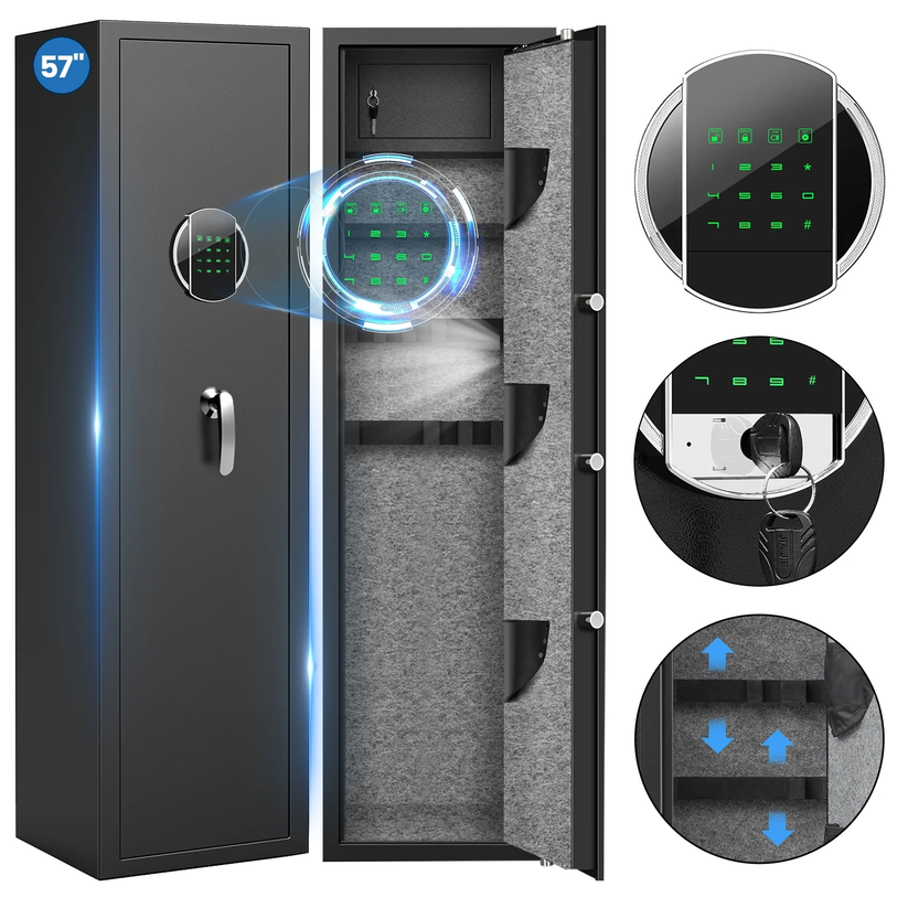 BM 57" Digital Keypad Gun Safe, Long Gun Safe for Home guns and Pistol ...